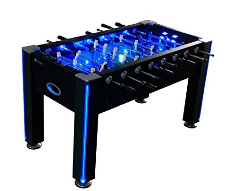 Atomic Azure Foosball Table - Cool LED Light Up Foosball - Yinz Buy