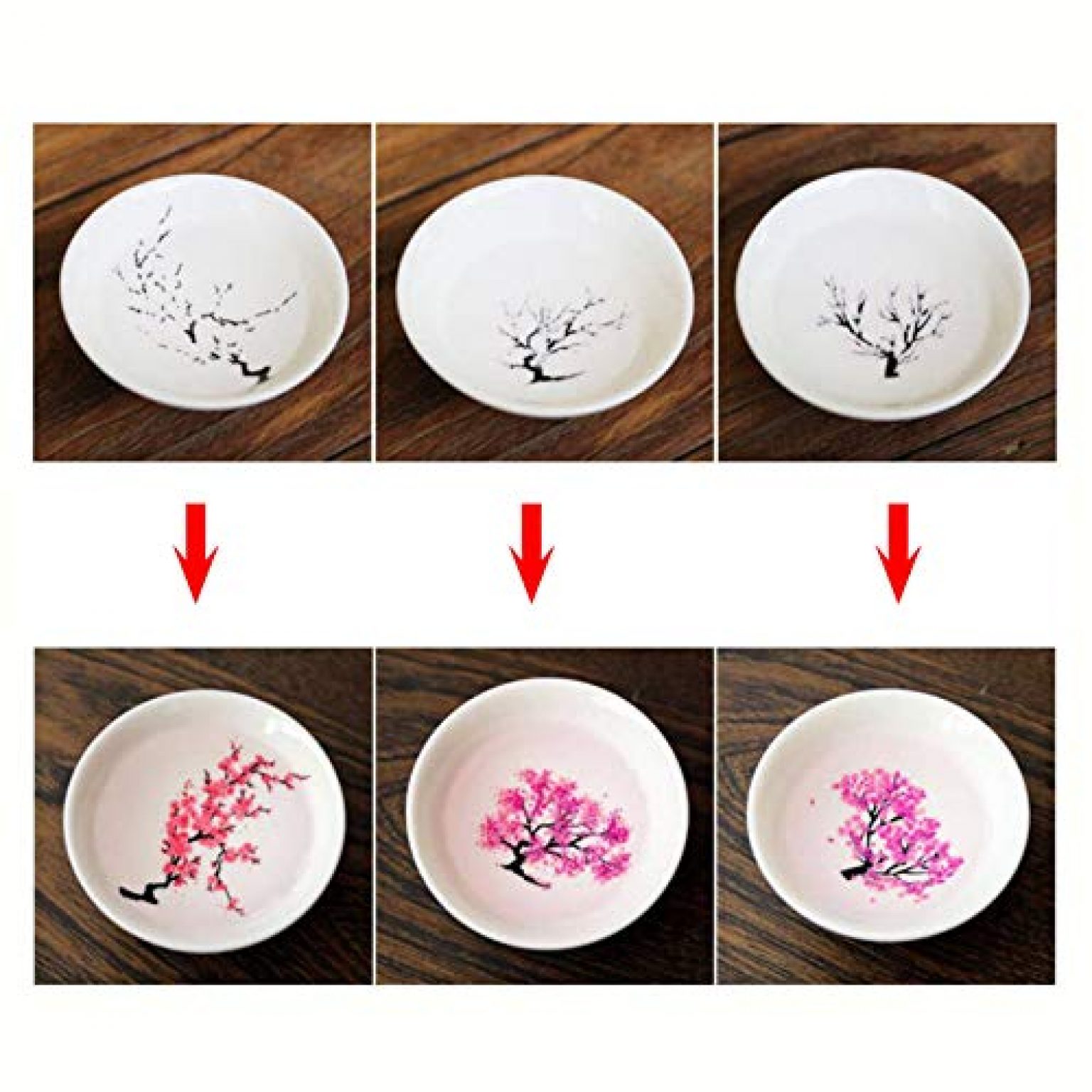 Color Changing Sake Cups - Cherry, Peach, & Plum Blossoms - Yinz Buy